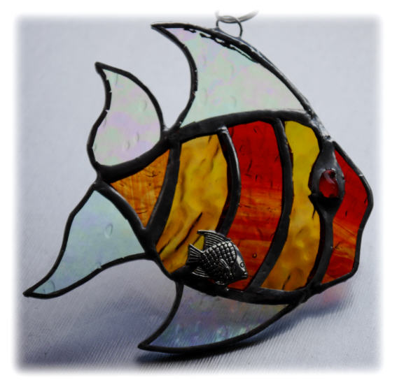 Tropical Fish Suncatcher Stained Glass Handmade... - Folksy