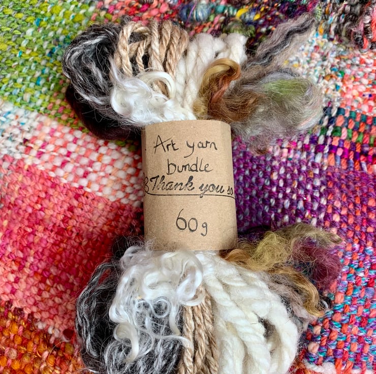 Hand spun bundle of yarns. Wool, crafts, weaving. - Folksy