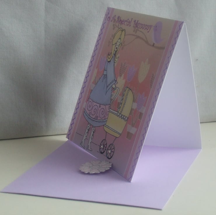 Handmade Special Mummy with Pram Easel Card - Folksy