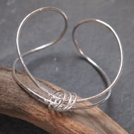 Silver Bangle, cuff bangle - Folksy