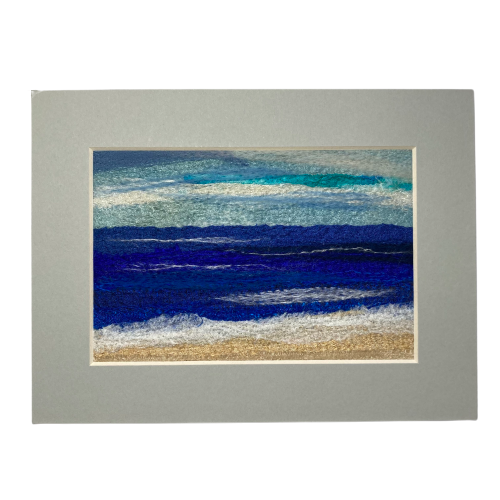 Needle felted picture, silk and wool textile ar... - Folksy