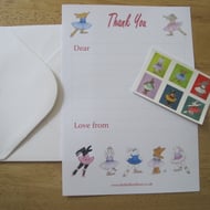 Thank You lined note paper JUST ONE PACK LEFT! - Folksy