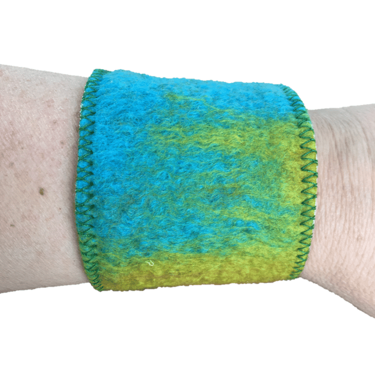 Felted cuff in brightly coloured merino wool - Folksy