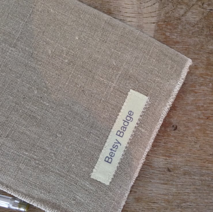 Hand Printed Linen A5 Notebook Cover - Folksy