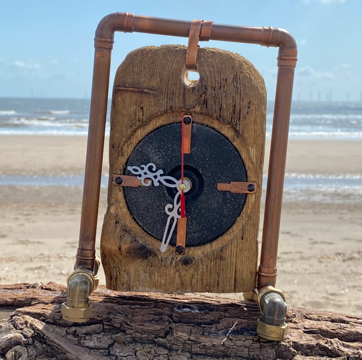 Driftwood and plumbing joints and pipe clock - Folksy