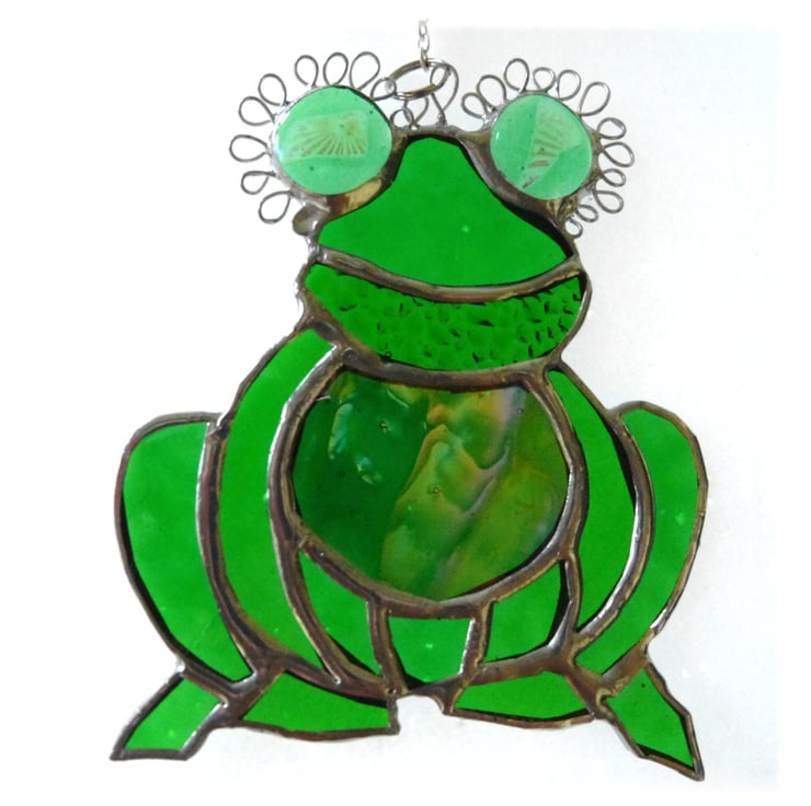 Frog Suncatcher Stained Glass Handmade 057Tree ... - Folksy