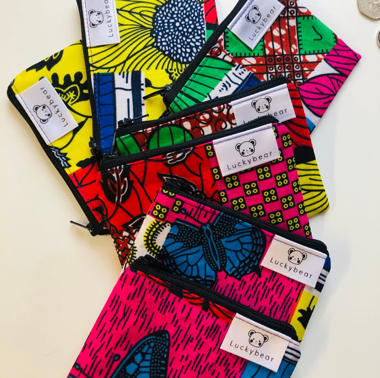 Coin purse in African wax print fabric; patchwo... - Folksy
