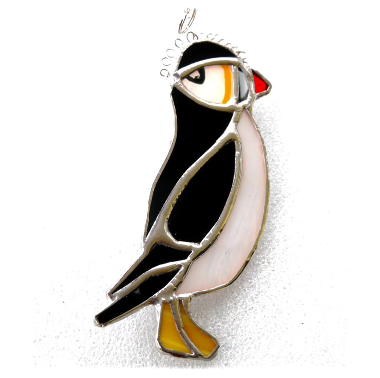 Puffin Bird Suncatcher Stained Glass Handmade B... - Folksy