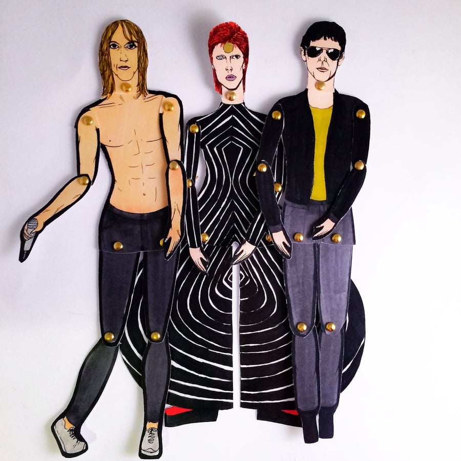 David Bowie, Iggy Pop and Lou Reed print - Folksy