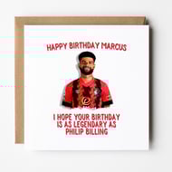 Philip Billing Birthday Card, Personalised Bour... - Folksy