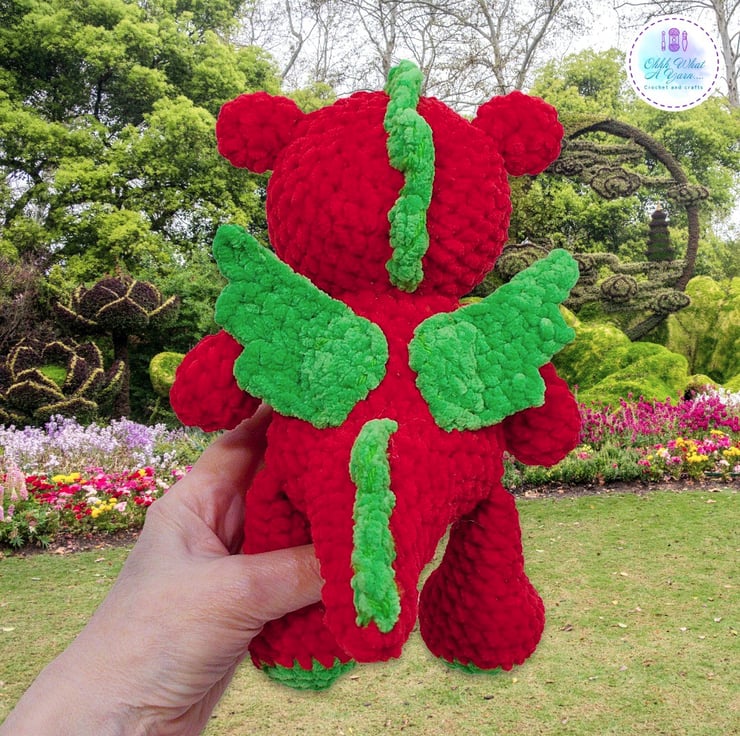 Crochet red dragon soft toy. Dragon plushie. Dr... - Folksy
