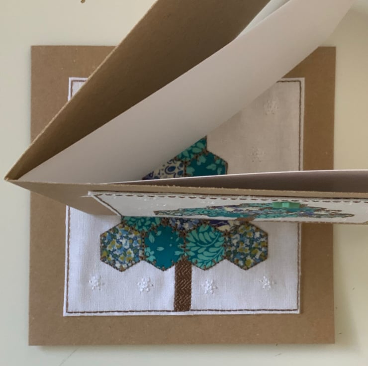 Christmas Tree Card, Hexie Patchwork Tree Chris... - Folksy