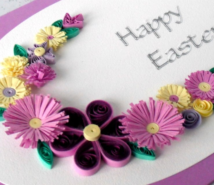 Quilled Easter greeting card, with paper quilli... - Folksy