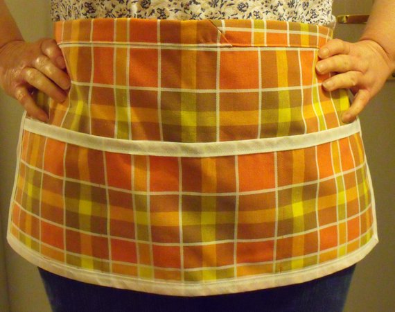 terracotta cotton half pinny for baking, cleani... - Folksy