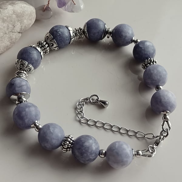 Handmade Agate Beaded Bracelet, Adjustable Hand... - Folksy