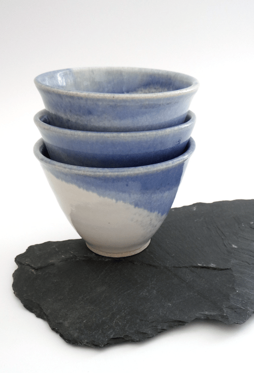 Ceramic tumbler beaker glazed in blue white - ... - Folksy