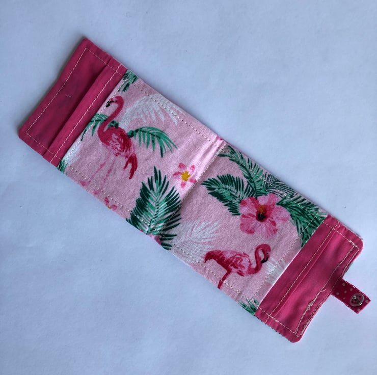 Pink Flamingo and Tropical Leaf Print Wallet Ca... - Folksy