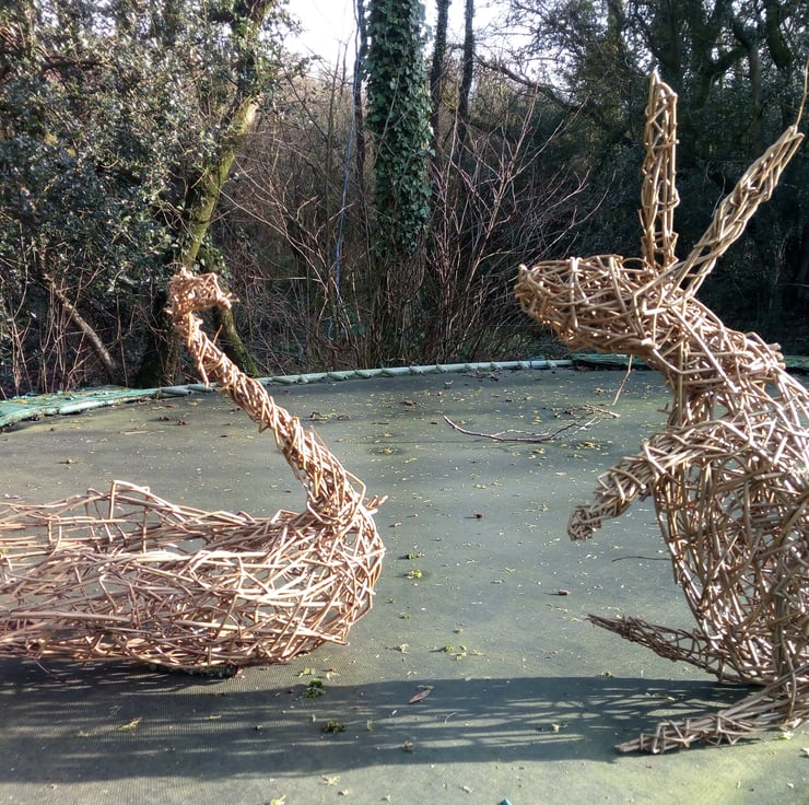 Swan, woven willow, bird, creatures, wicker, na... - Folksy