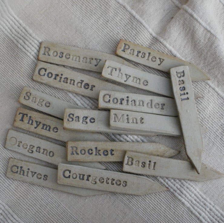 Herb marker, Seed name tags, Ceramic plant stak... - Folksy