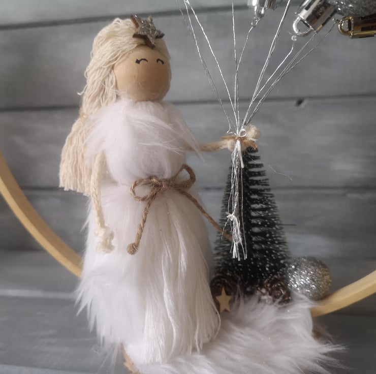 Macrame Handmade Doll with Balloons and Christm... - Folksy