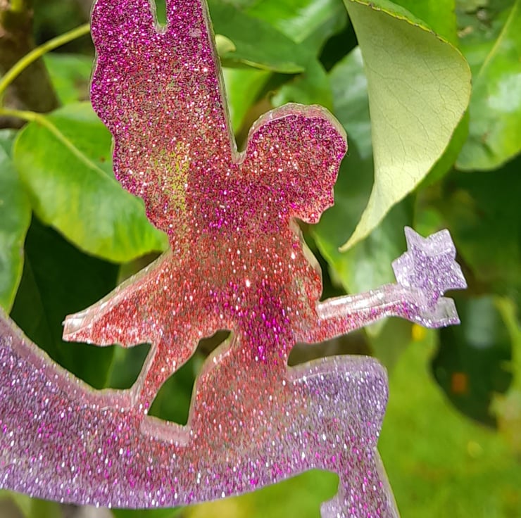 Pink and Purple Cute Fairy Resin Suncatcher Han... - Folksy