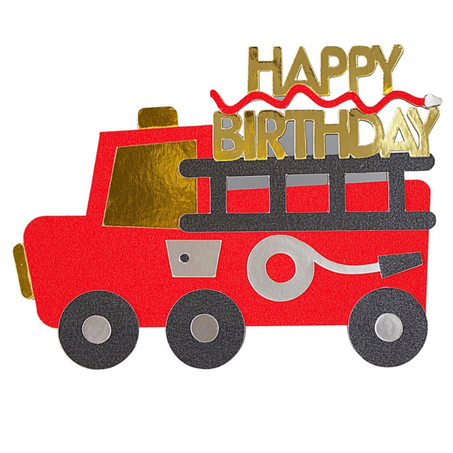 Fire Engine - Happy Birthday Cake Topper - Folksy