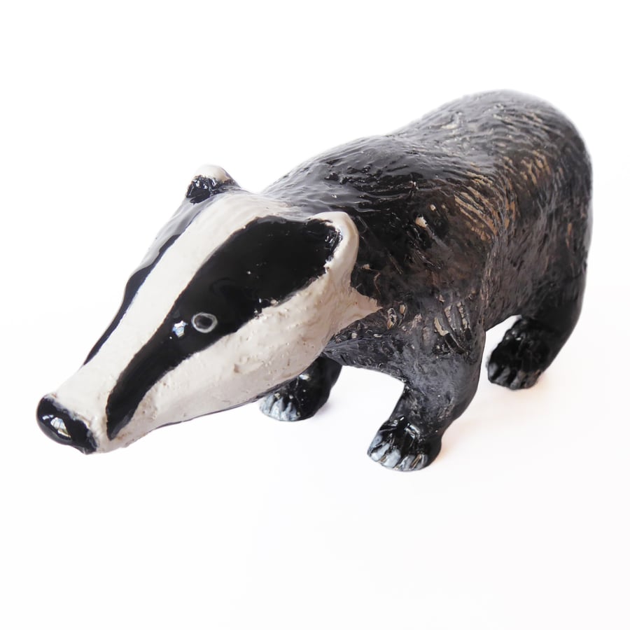 Badger Ceramic Sculpture - Handmade - Folksy
