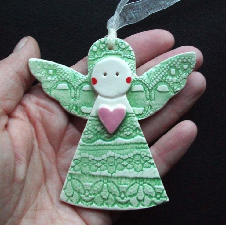 Ceramic Christmas Angel - Folksy
