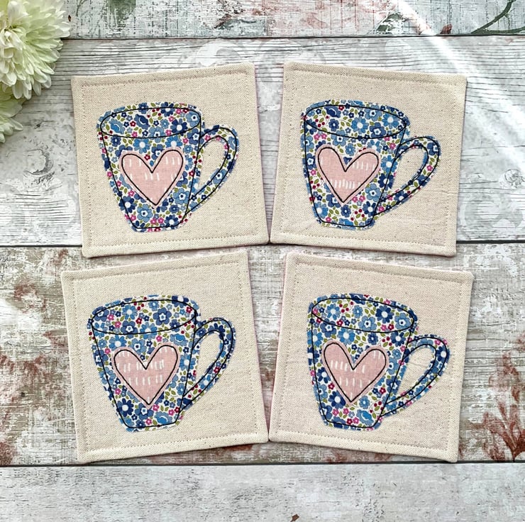 Coasters, set of 4 mug coasters - Folksy
