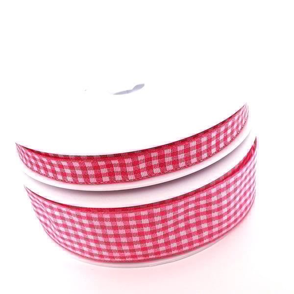 Pink Gingham check polyester school uniform rib... - Folksy