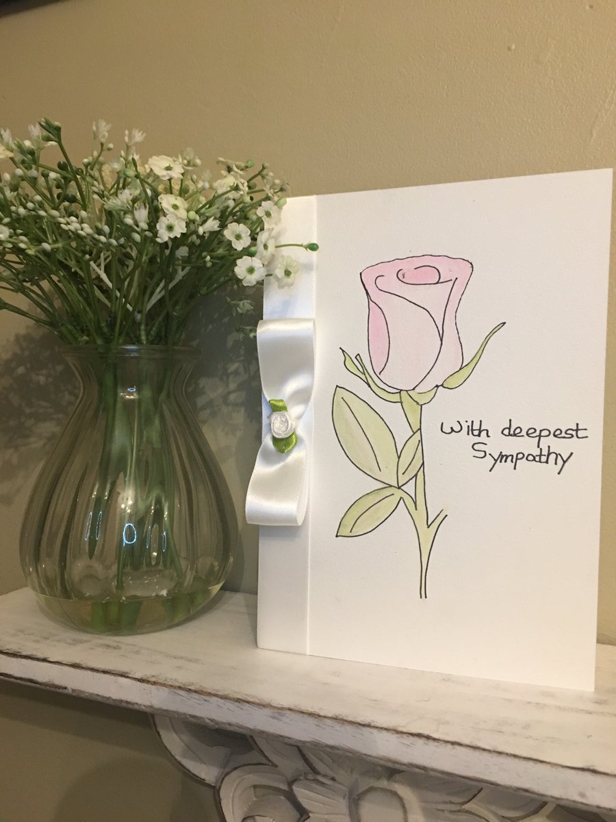 Sympathy Card, Hand Painted Sympathy Card - Folksy
