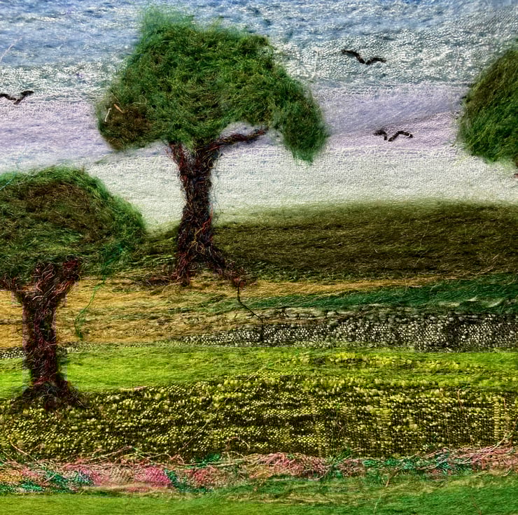 Country scene, textile needle felted original a... - Folksy