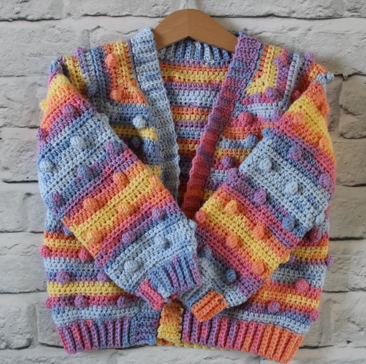 Girls Cardigan, Bobble Cardigan, Size 3-4 Years... - Folksy