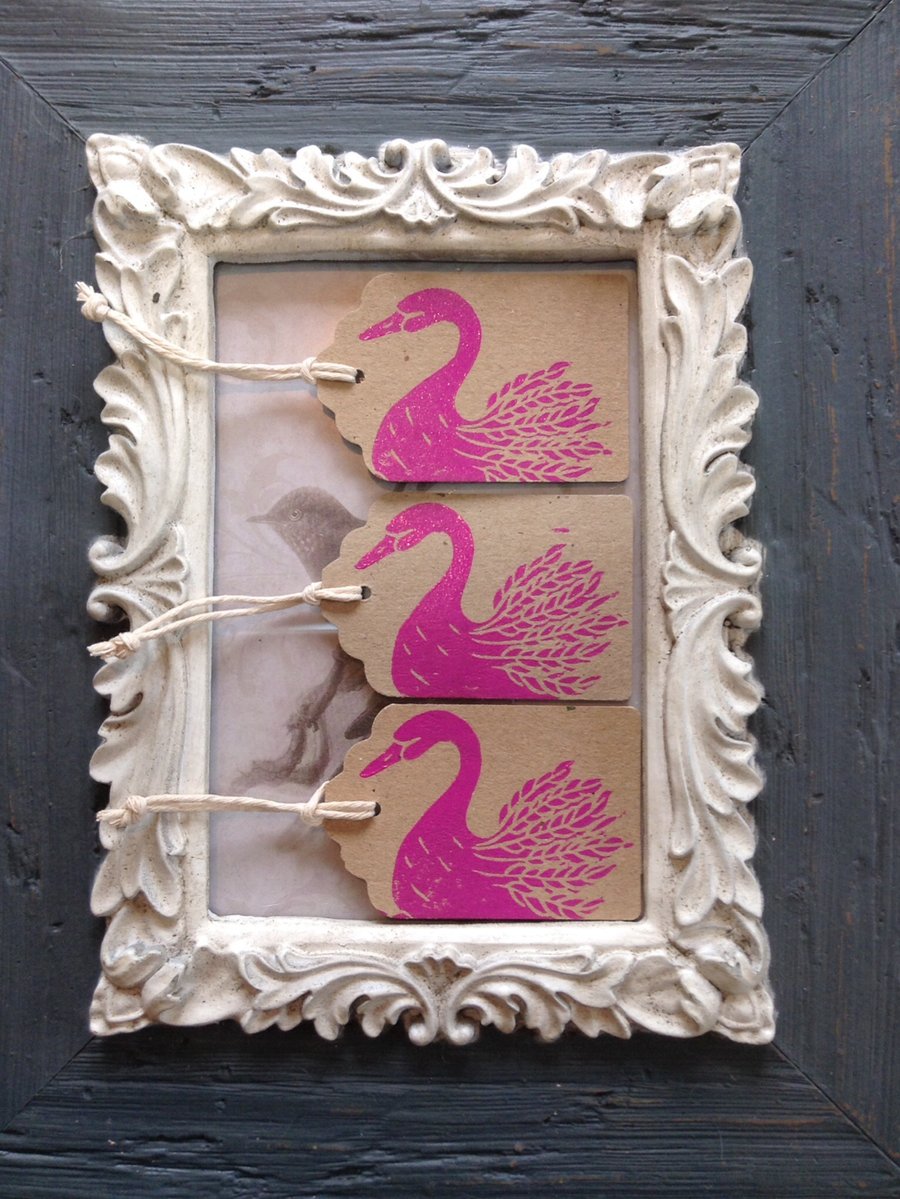 Set of 3 hand printed gift tags - Folksy