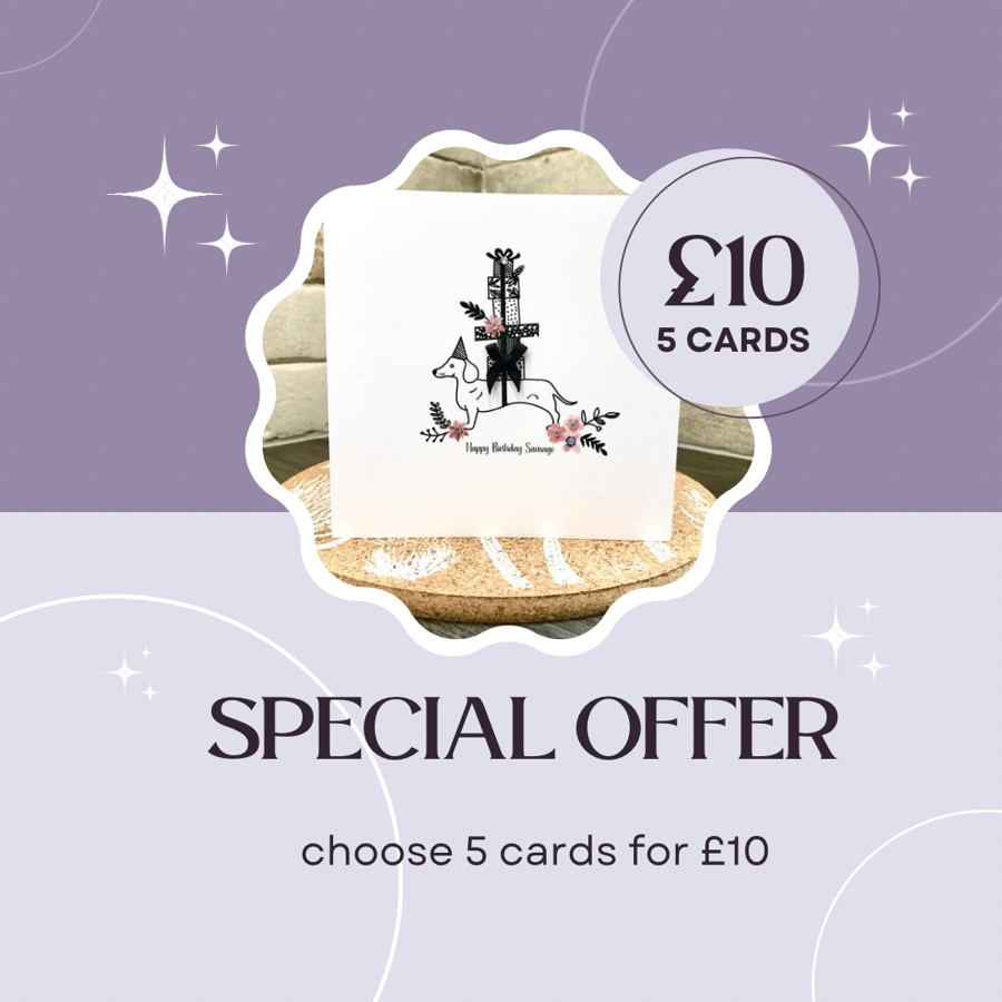Special Offer - Select 5 cards for a special price - Folksy
