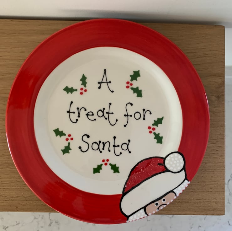SALE Ceramic "Treat for Santa" Plate - Folksy