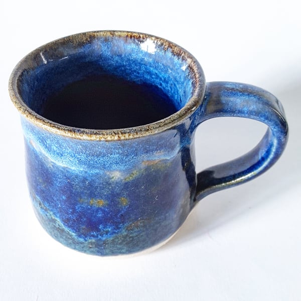 Ceramic Mug in Blue Glazes - Folksy