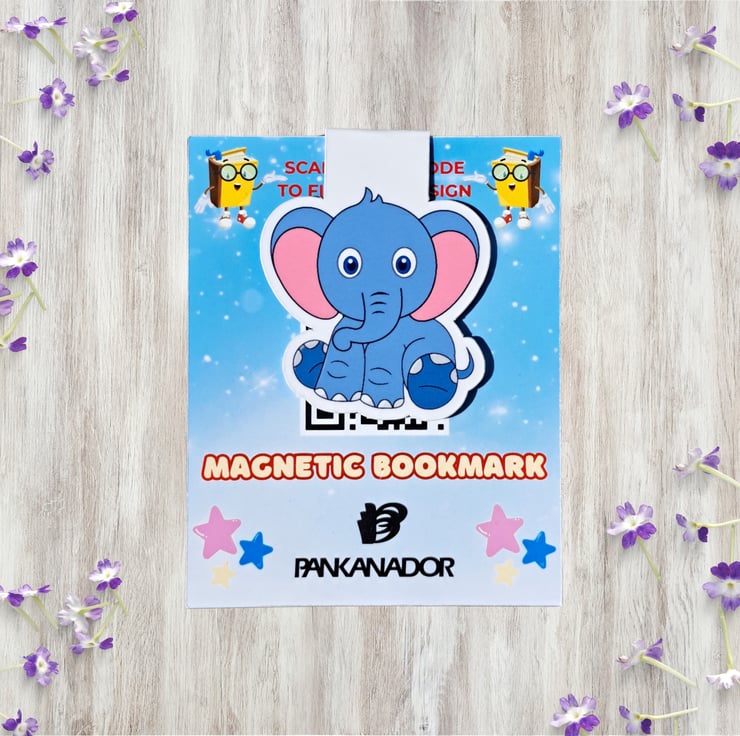 Cute Elephant Magnetic Bookmark – Laminated Ani... - Folksy
