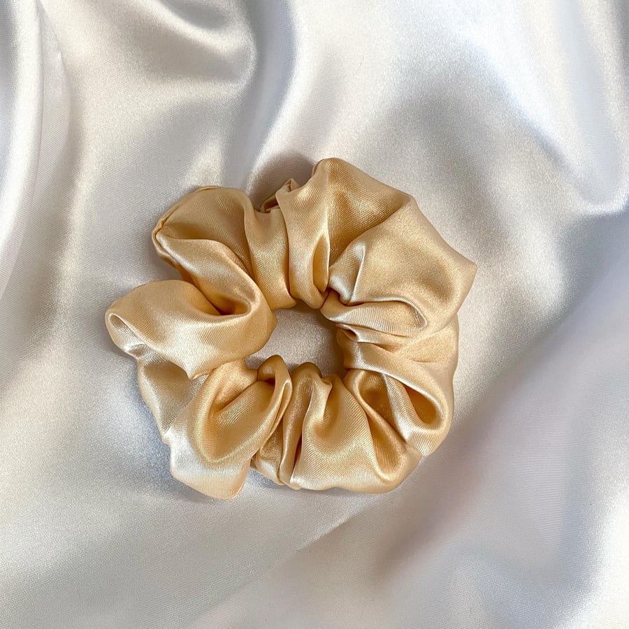 Gold Scrunchie - Hair Accessories - Big Satin S... - Folksy