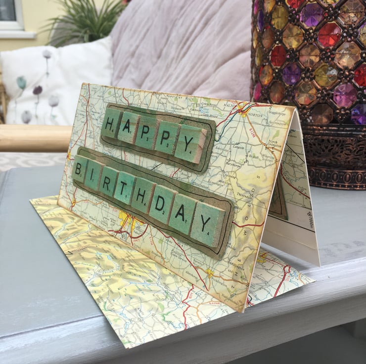 Genuine OS 1970's road map birthday card - Folksy