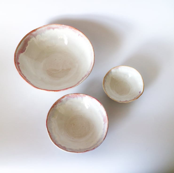 Raspberry Ripple Organic Nesting Bowls - Folksy