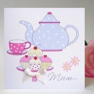 Mother's Day, Mum Card - Afternoon Tea - Folksy