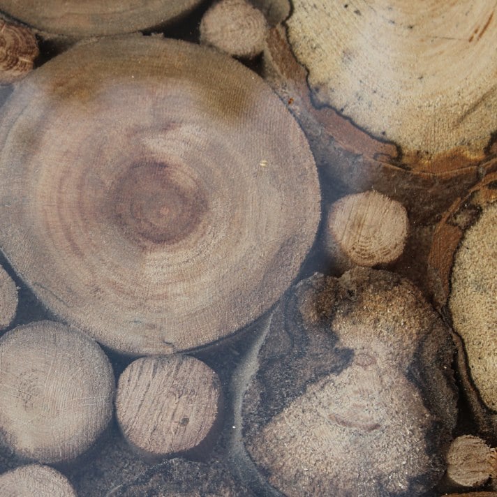 Round Driftwood Coffee Table, Glass Top Driftwo... - Folksy