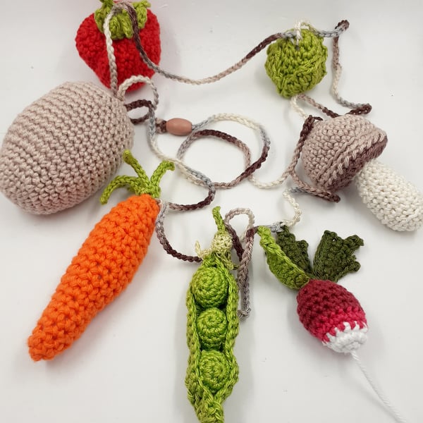 Crochet 3D Vegetable Garland - Folksy