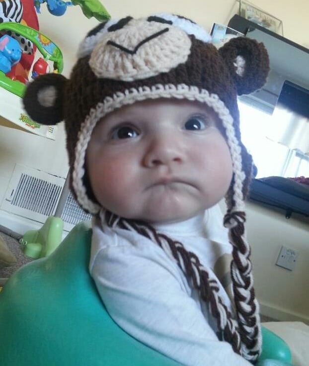 6-12 months monkey baby hat. Great photo prop o... - Folksy