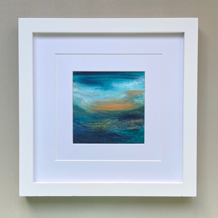 Original art abstract seascape painting, acryli... - Folksy