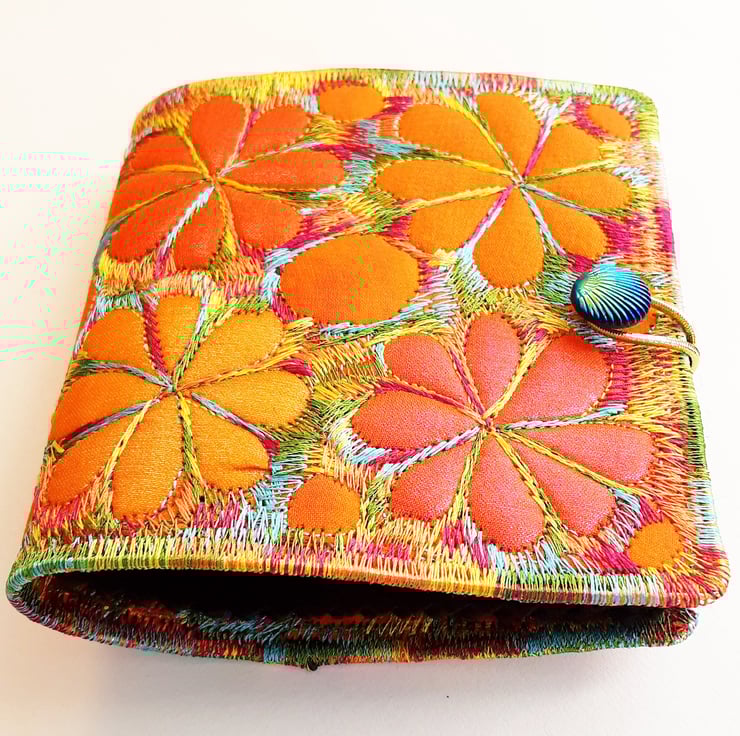 Sewing Needle Case with Free Machine Embroidery - Folksy