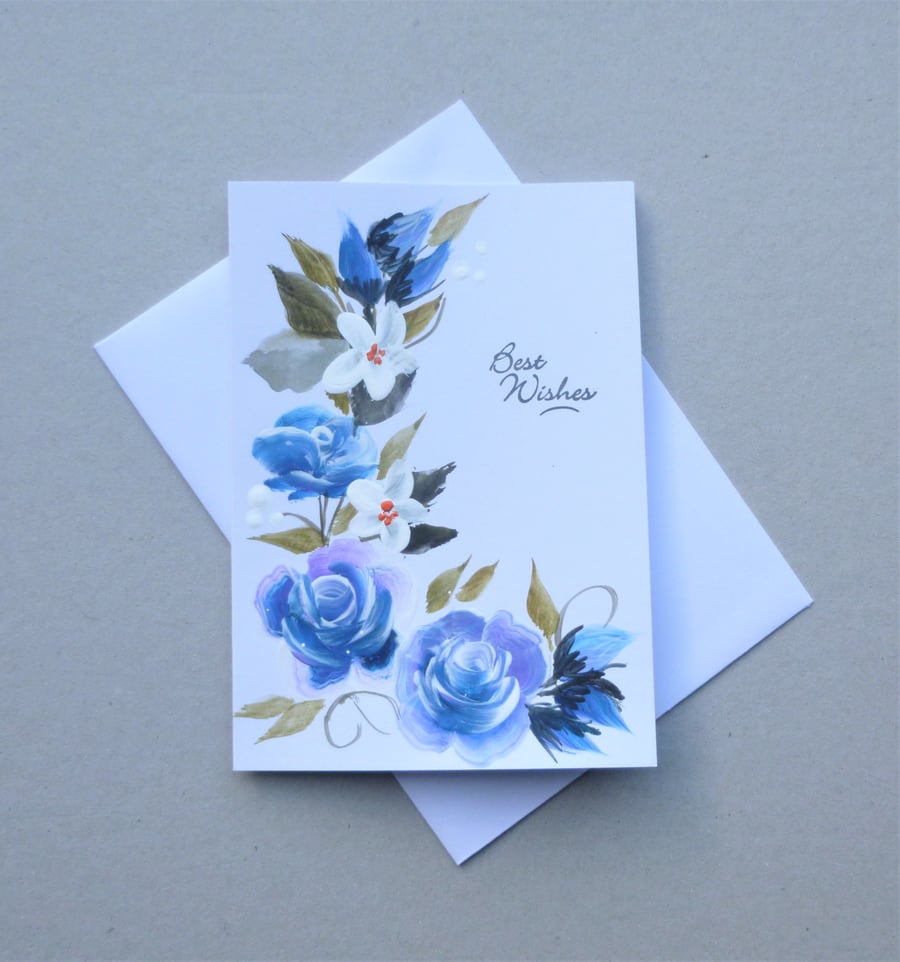 hand painted art painting best wishes greetings... - Folksy