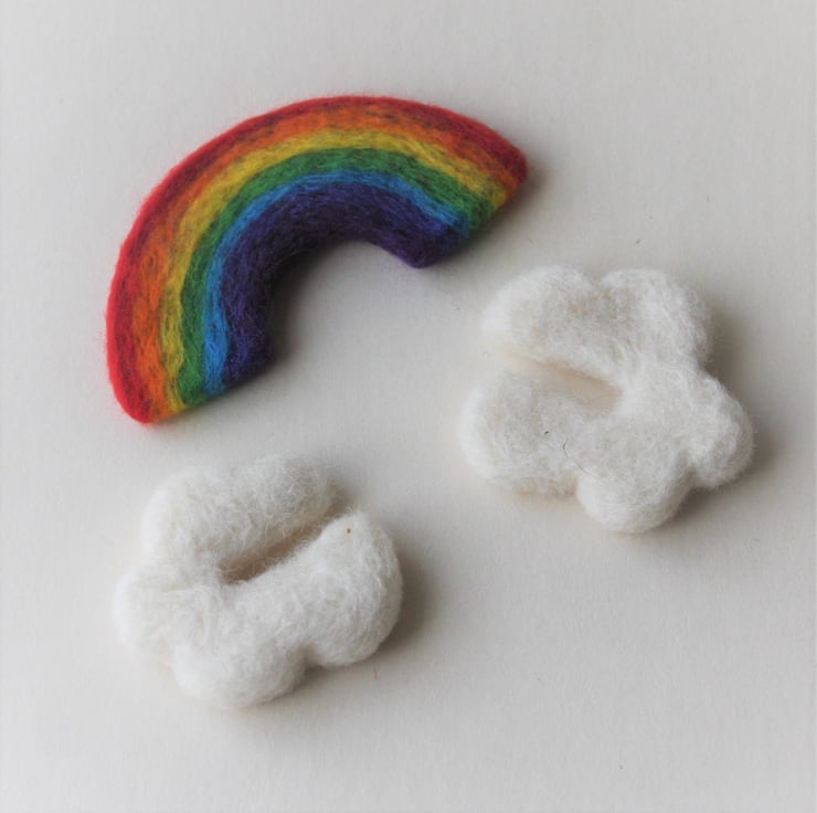 Flatpack Rainbow - felted rainbow with cloud st... - Folksy