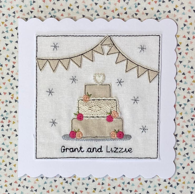 Wedding Cake Card, Wedding Congratulations, Tex... - Folksy